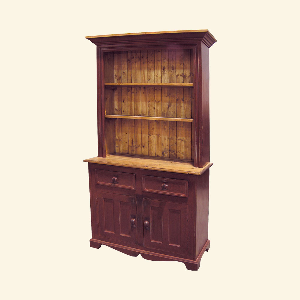 French Country 2 Door Open Shelf Stepback Cupboard | French Country ...